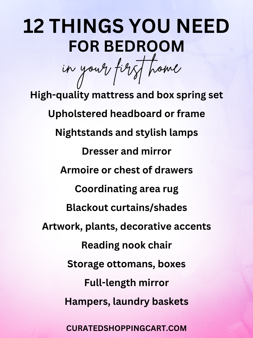 THE Ultimate Room-by-Room First Home Essentials Checklist - Curated ...